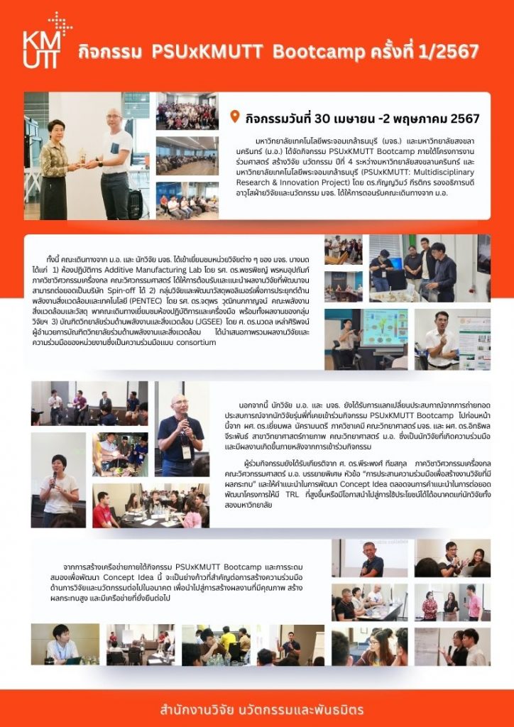 กิจกรรม PSUxKMUTT Bootcamp ครั้งที่ 1/2567 – RIPO KMUTT