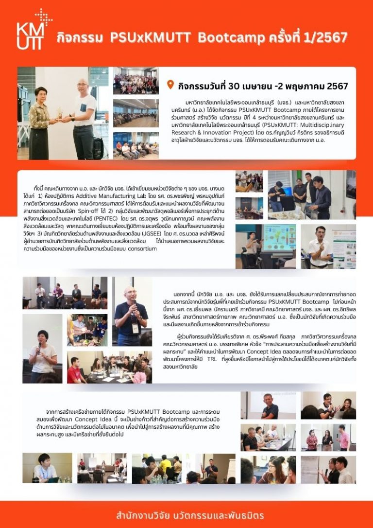 กิจกรรม PSUxKMUTT Bootcamp ครั้งที่ 1/2567 – RIPO KMUTT